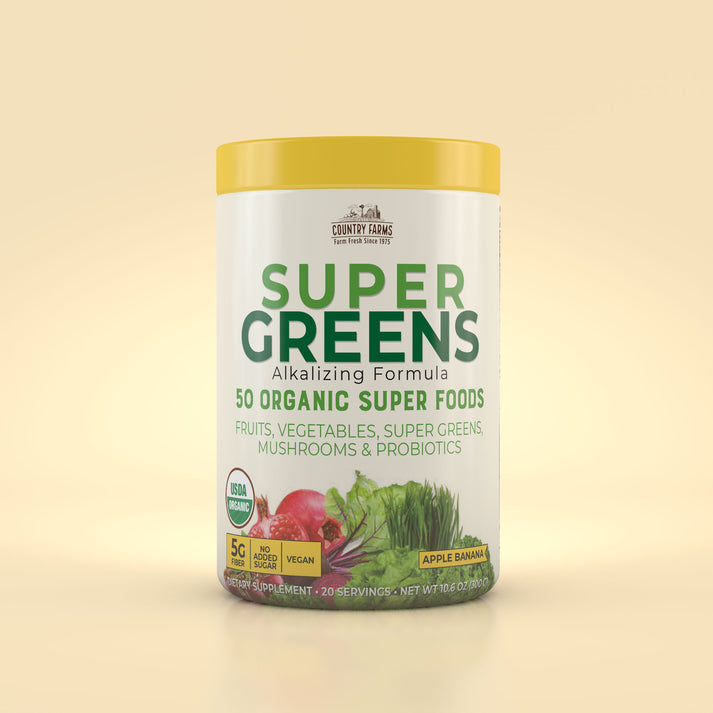 Super Greens Powder - 20 Servings - Apple Banana Flavor – Country Farms