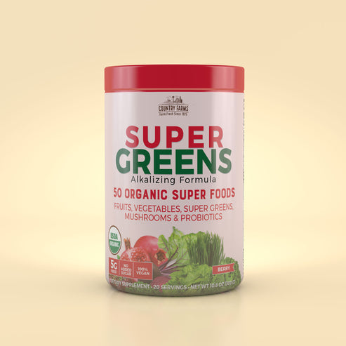 Super Greens Powder - 20 Servings - Berry Flavor – Country Farms