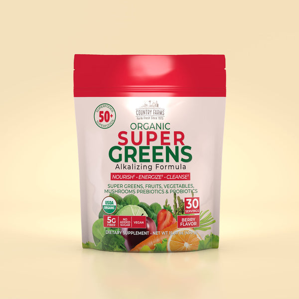Super Greens Powder - 30 Servings - Berry Flavor – Country Farms