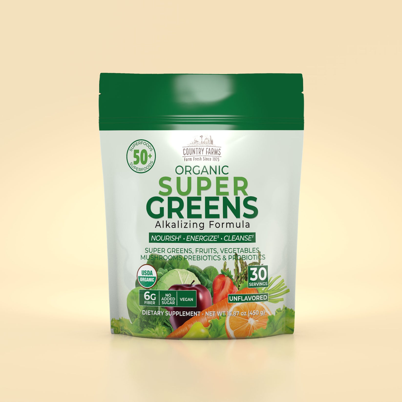 Super Greens Powder - 30 Servings - Unflavored – Country Farms